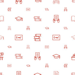 University icons pattern seamless white background