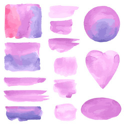 Bright violet watercolor paint strokes Royalty Free Vector