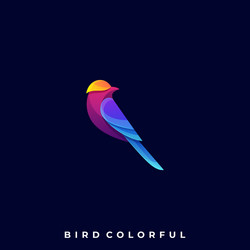 Fly bird gradient logo colorful modern Royalty Free Vector