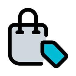 Price tag labelled on the carry bag Royalty Free Vector
