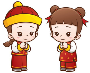 Cartoon chinese kids Royalty Free Vector Image