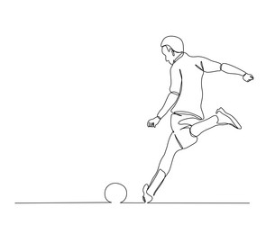 Continuous one line drawing of soccer player Vector Image