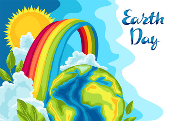 Happy earth day seamless pattern Royalty Free Vector Image