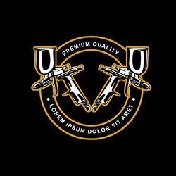 Auto paint logo design template spray gun Vector Image