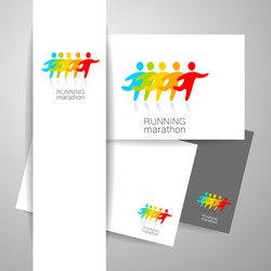 Running marathon template design Royalty Free Vector Image