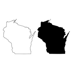 Set of wisconsin map shape united states Vector Image