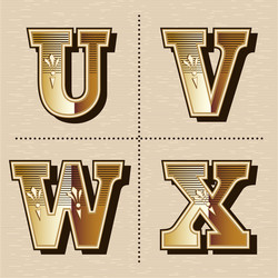Western alphabet design letters vintage i j k l Vector Image