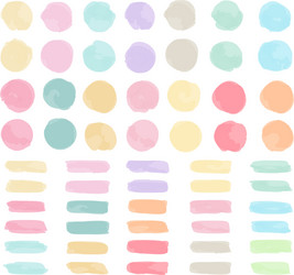 Pastel colors textured brush strokes set Vector Image
