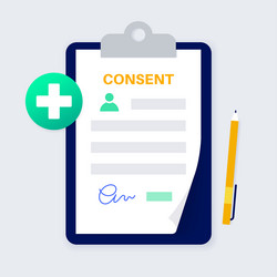 Consent concept in flat Royalty Free Vector Image
