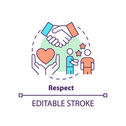 Respect blue gradient concept icon Royalty Free Vector Image