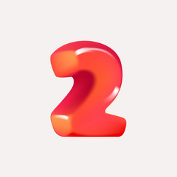 1 logo number one render in cartoon cubic style Vector Image