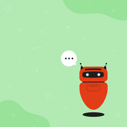 Cute floating robot telling us new wonderful Vector Image