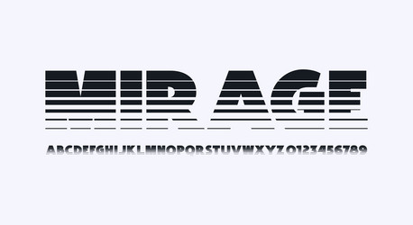 Italic striped sans serif font in sport style Vector Image