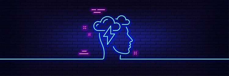 Stress line icon confused mind sign minimal line Vector Image