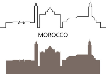 Morocco historic landmarks and sightseeings Vector Image