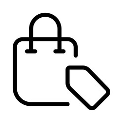 Price tag labelled on the carry bag Royalty Free Vector