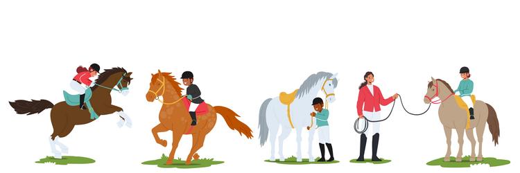 Children characters race joyfully on the stadium Vector Image