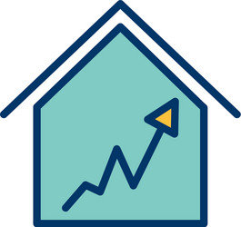 Graph house icon Royalty Free Vector Image - VectorStock
