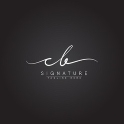 Cb handwritten signature logo - logo template Vector Image