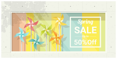Spring sale window display Royalty Free Vector Image