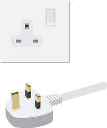 Electric plug on white 3d Royalty Free Vector Image