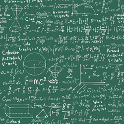 Math seamless pattern with drawn geometric figures