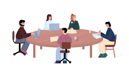 Business people handshake and agreement cartoon Vector Image