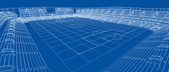 Wireframe Football Stadium Sketch Royalty Free Vector Image