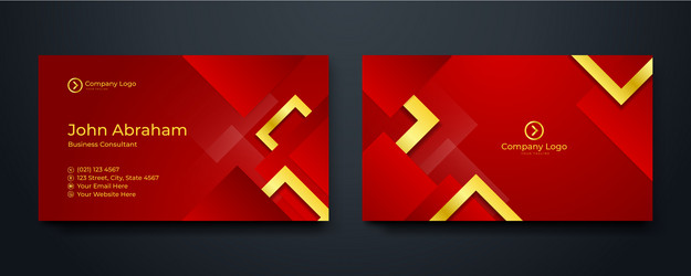 Modern red and black business card design Vector Image