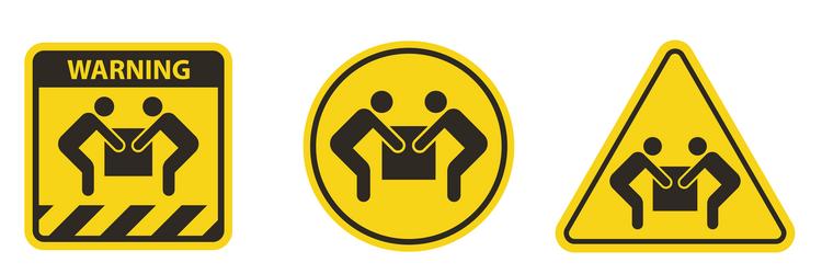 Symbol two person lift sign isolate on white Vector Image