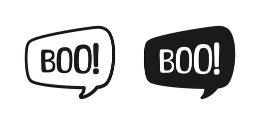 Boo text in speech bubble doodle design happy Vector Image