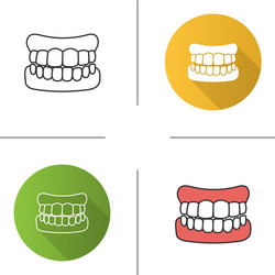 Isometric line dentures model icon isolated Vector Image