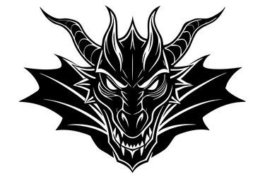 Dragon face silhouette Royalty Free Vector Image