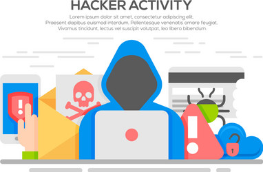 Hacker activity computeralert notification Vector Image