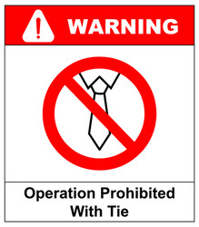 Operation prohibited with tie ban or stop sign Vector Image