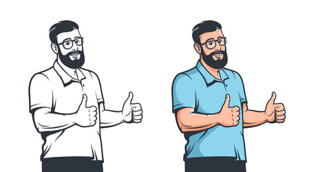 Man showing thumb up Royalty Free Vector Image