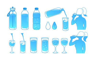 Benefits drinking water daily hydration norm Vector Image