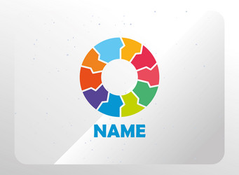 Sign template colors with name letters Royalty Free Vector