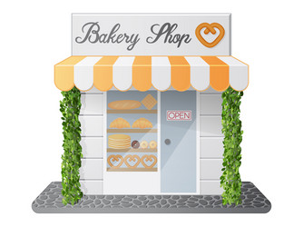 Flowers shop cute store on a white background Vector Image
