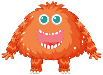 Red monster cartoon character a playful Royalty Free Vector
