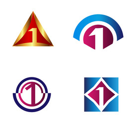 Number 1 logo logotype design set Royalty Free Vector Image