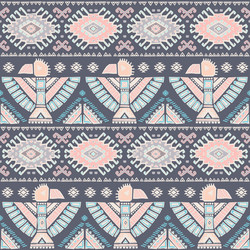 Seamless pattern with native american Royalty Free Vector