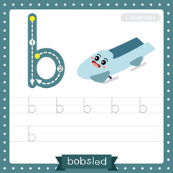 Letter b lowercase tracing practice worksheet Vector Image