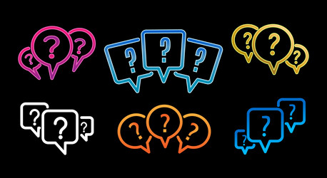 Neon question mark with glitch effect abstract Vector Image