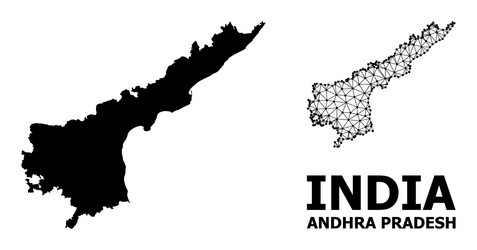 Contour dotted map andhra pradesh state Royalty Free Vector