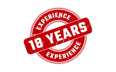 18 years experience rubber stamp Royalty Free Vector Image