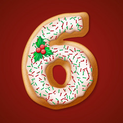 Christmas cookies numbers Royalty Free Vector Image