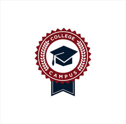 College university logo design template emblem Vector Image
