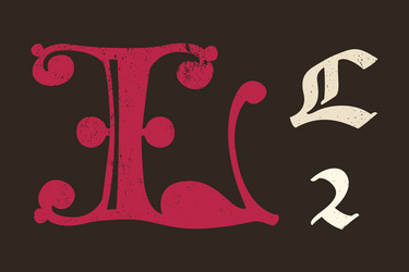 Gothic Style Letter L Logo Calligraphy Uppercase Vector Image