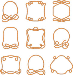 Rope knot decorative icon set rope knot Royalty Free Vector